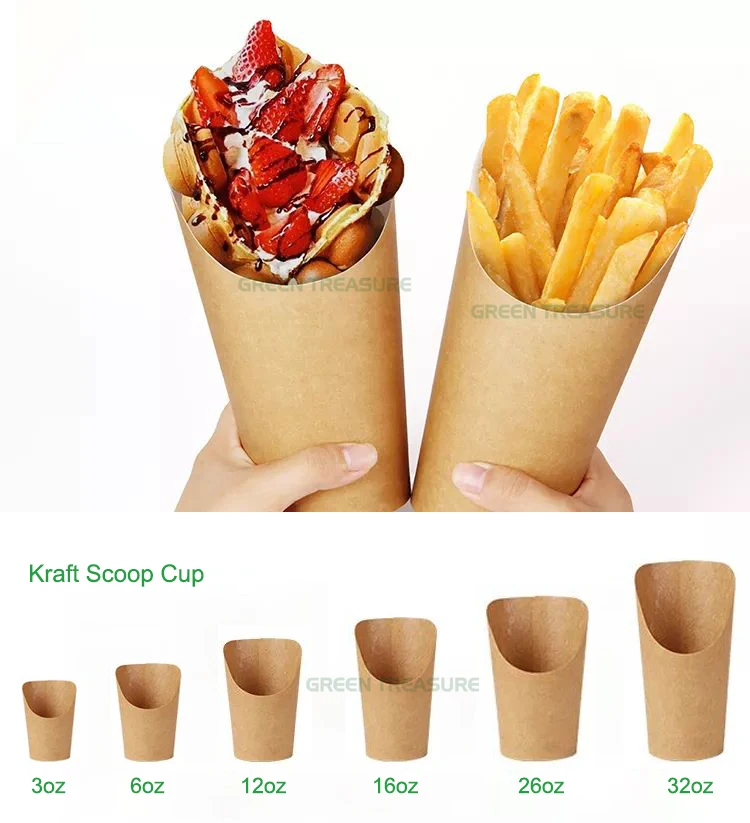 Food Grade Biodegradable Kraft Bubble Waffle Holder Cup Takeaway ...