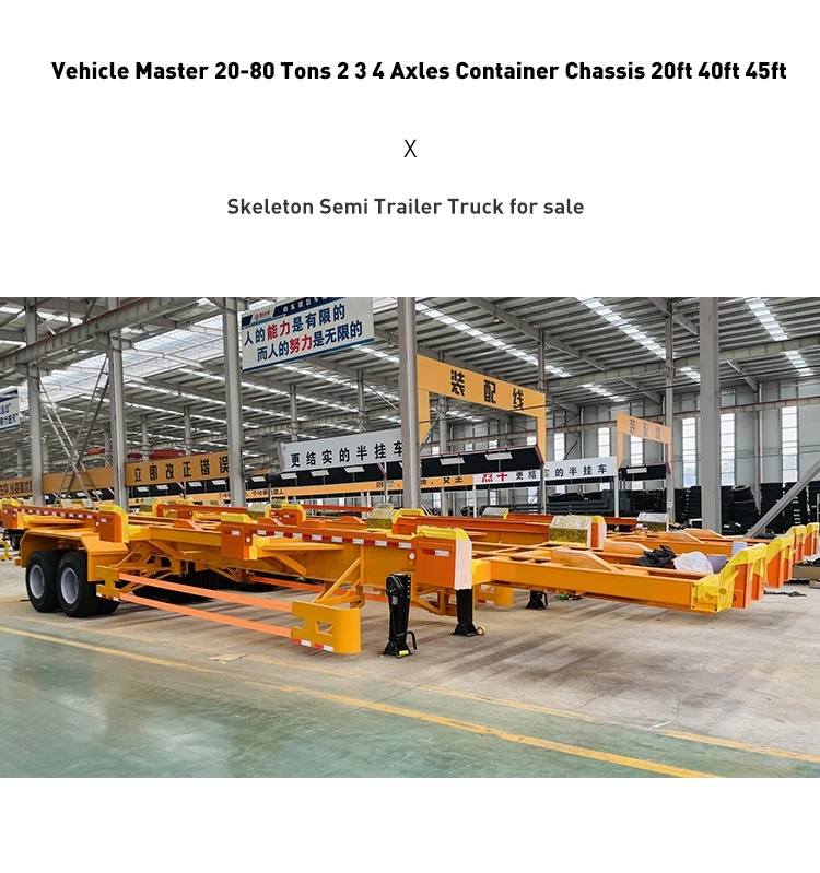 New Shipping Container Trailer Interlink Skeleton Container 2 Or 3 Axle Skeleton Container Truck ...