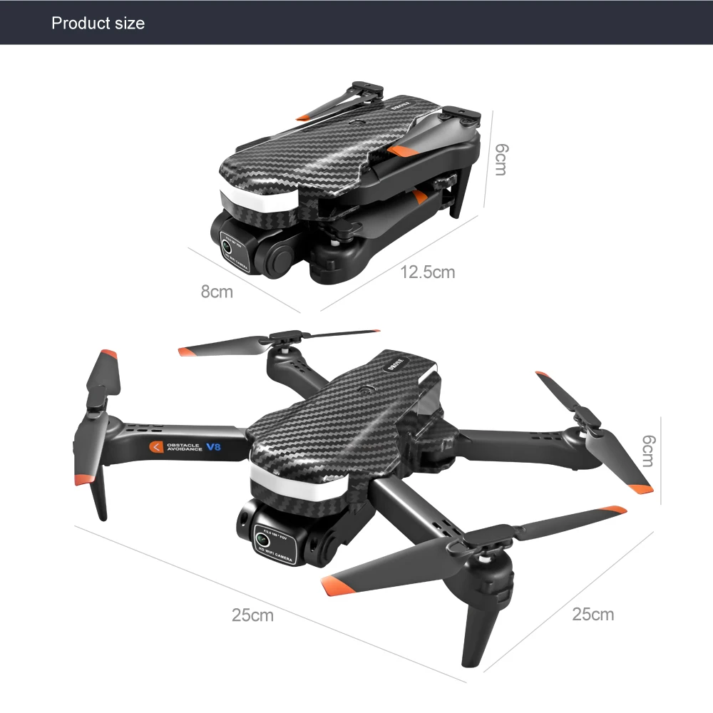V8 Drone With Dual 4k Hd Camera Rc Dron Wifi Fpv Optical Flow ...