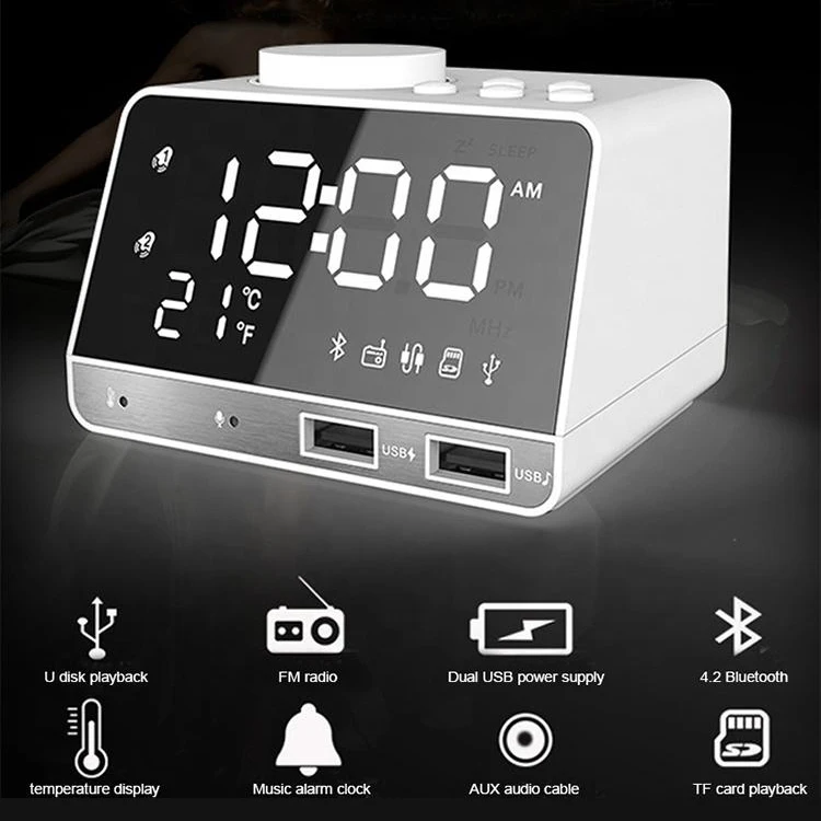 Hot Sale Digital Alarm Clock Power Bank Desktop Time Temperature ...