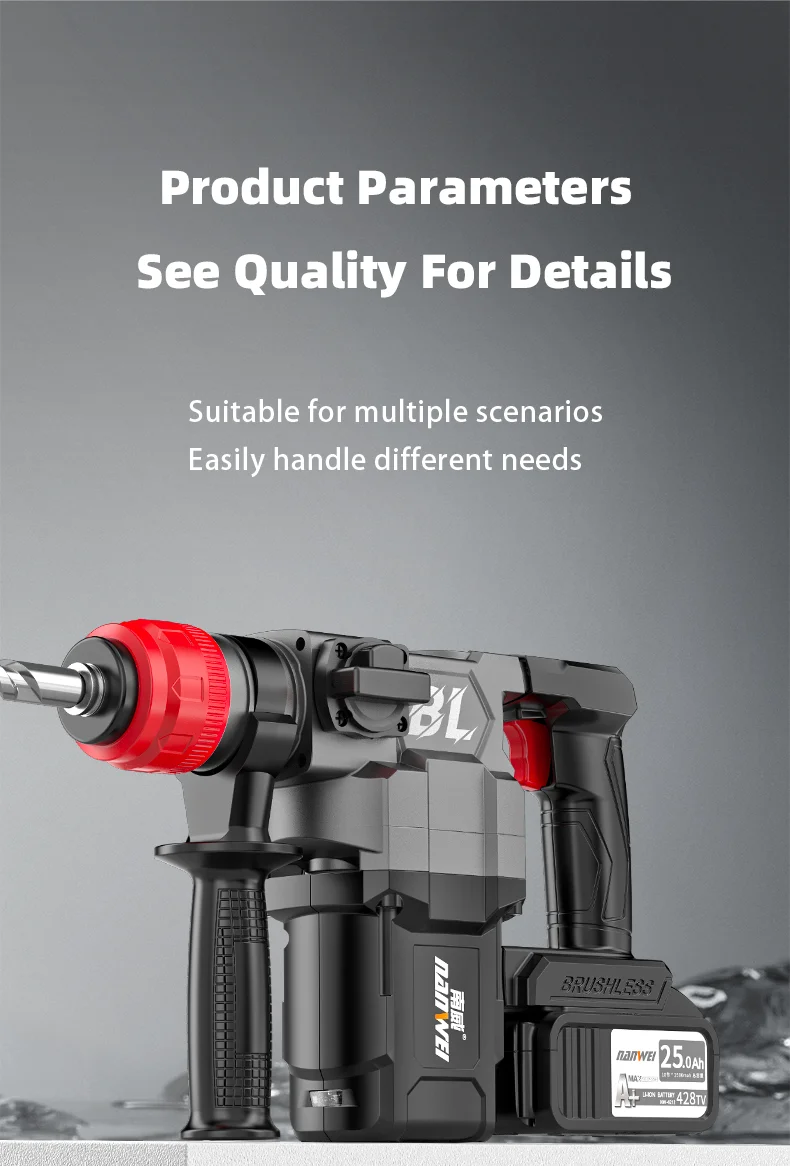 Nanwei Cordless Power Tool Set Brushless Charging Hammer Lithium Impact ...