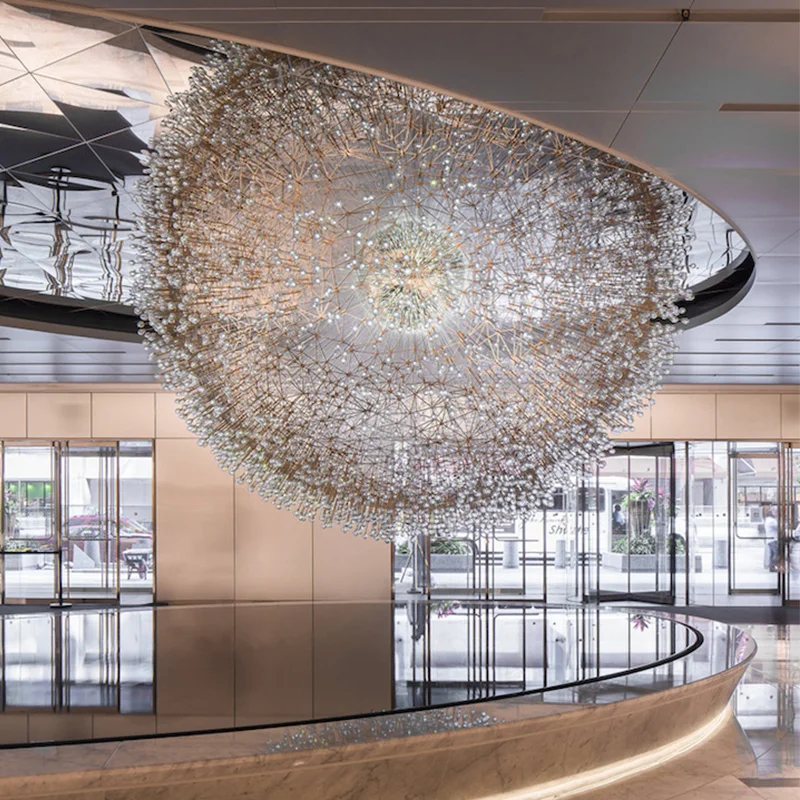 Project Glass Led Lights Entrance Banquet Hall Luxury Modern Chandelier ...