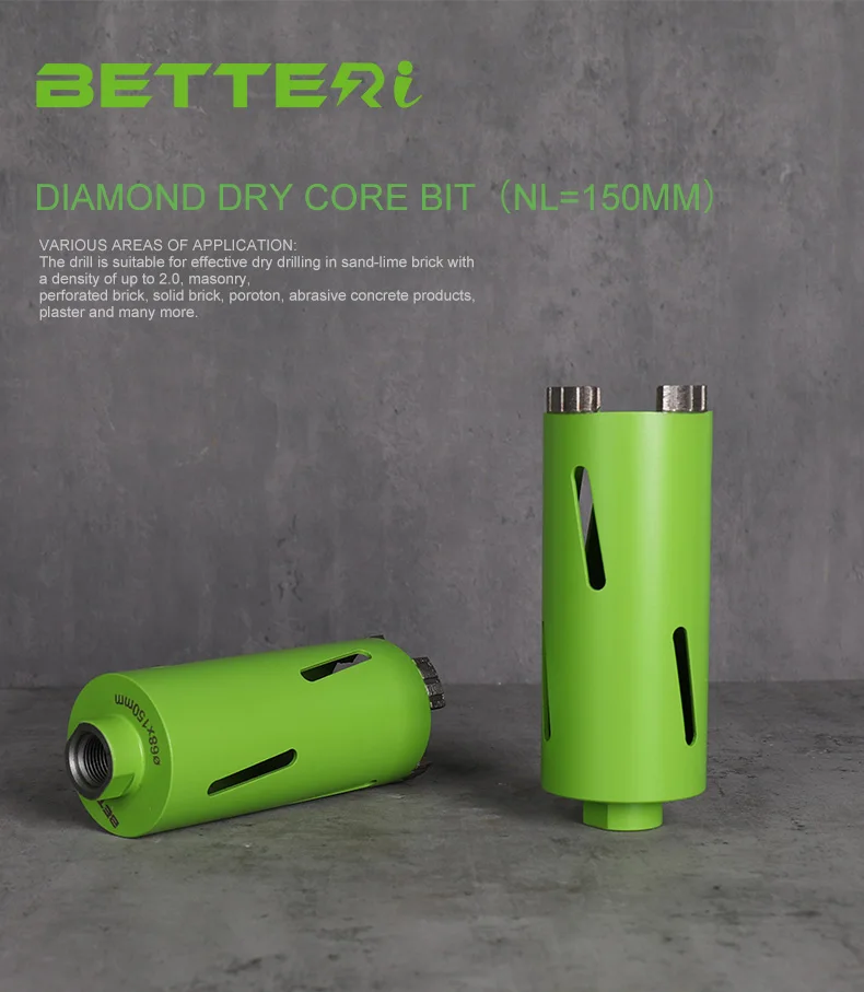 32-127mm Short Dry Diamond Hollow Drill Bit Box Core Drill Bit Smooth ...