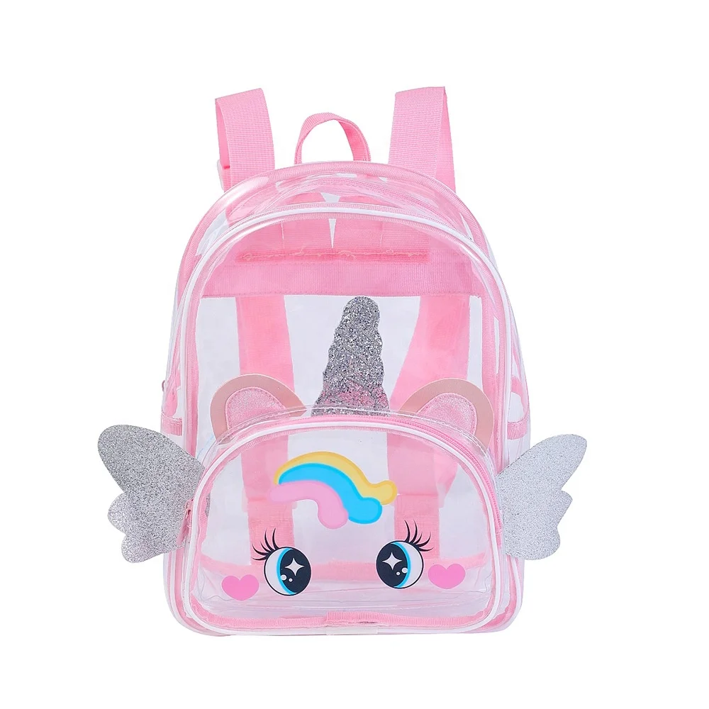 Transparent PVC Kids Backpack Stadium Approved Mini Cute Clear School ...