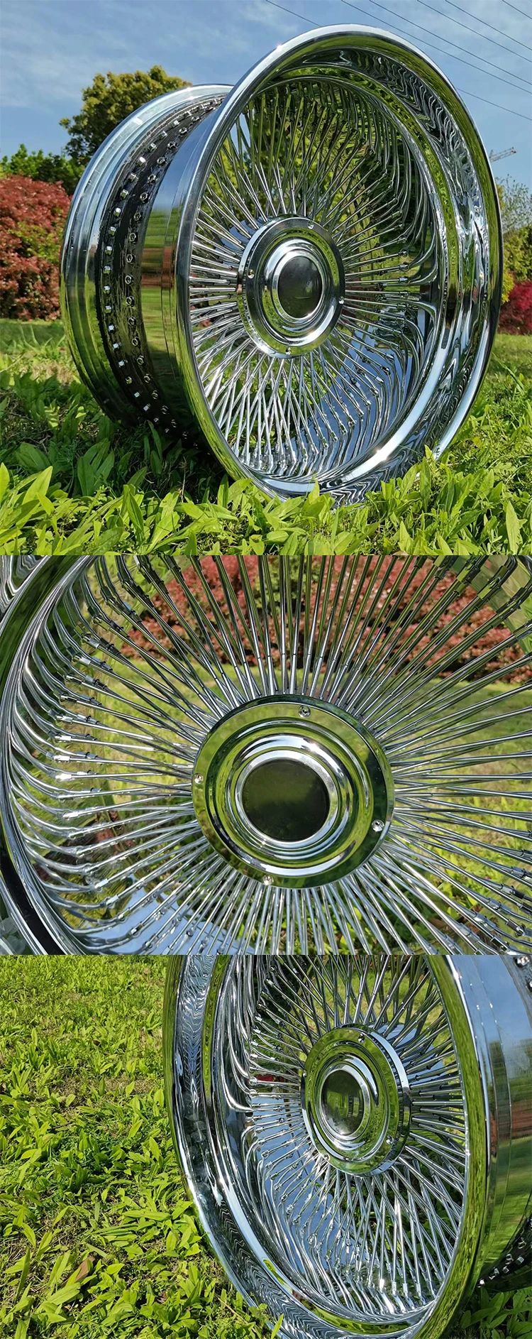 Wholesale 20 22 24 26 Inch Car Spoke Wheel Chrome Aluminum Rims Retro ...