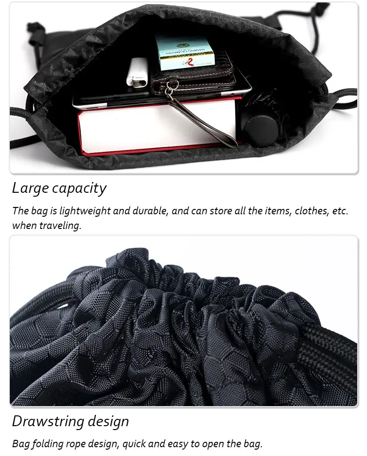 Drawstring Bags Reflective Sports Gym Backpack Pull String Custom ...