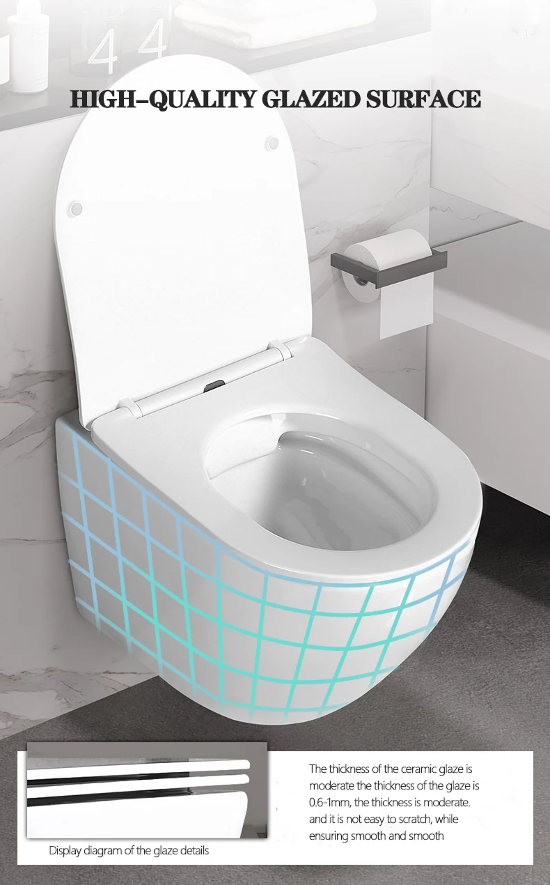 European Modern Wall Mounted Siphon Flushing Bathroom Toilette Bowl Wc ...