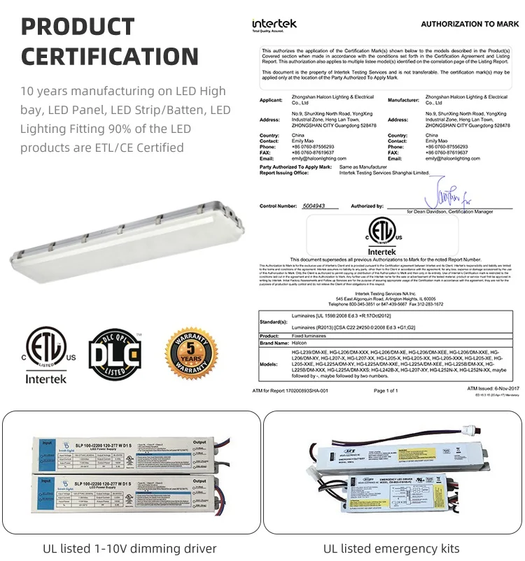 Industrial Warehouse Linear Light Waterproof Ip65 Ip66 4ft 100w Smd Led ...