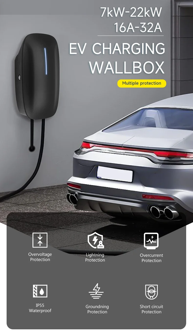 Level 2 Evse Electric Vehicle Charging Station 48 Amp 240v Hardwired ...