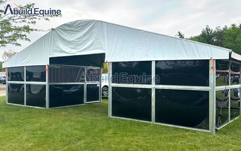 Horse Stables Portable Outdoor Stall Boxes Fronts With Roof And Gate ...