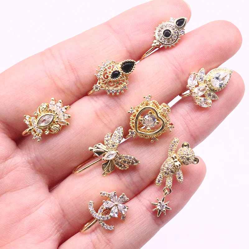 Gaby New Gold Dangle Nose Cuff Bulk Nose Clip Butterfly Bear Non ...