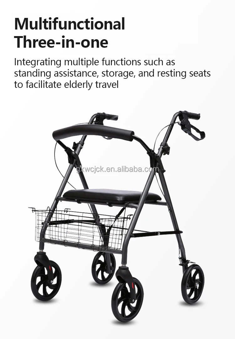 Aluminum Alloy Rollator Walker for Elderly Disabled Adults Stroke ...