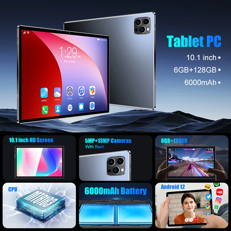 Fast Shipping Tabletas Octa Core 5g Wifi Android Dual Cameras 1280*800 Ips Tablet Android New 10 ...