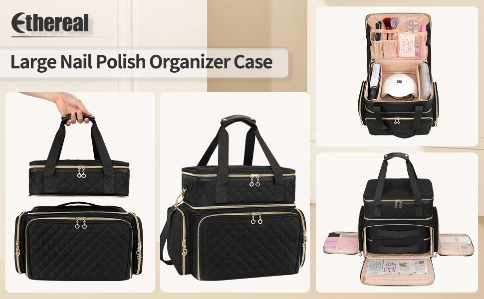 ReIaveI Portable Nail Polish Storage Box Nail Lamp Storage Bag ...