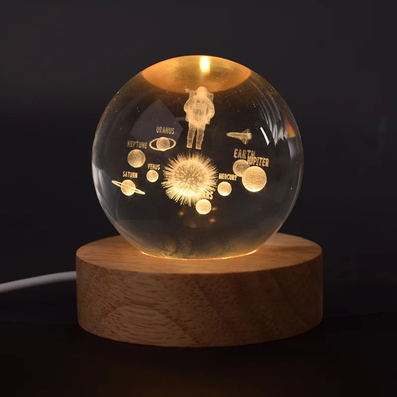 3D Space Themed Dream Art Solar System Saturn Galaxy USB Power Sphere