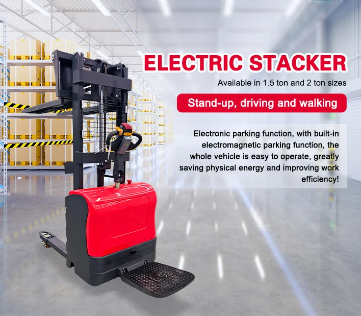 Warehouse Use Selflift Stacker Simple Operation Electric Stacker 1.5ton ...