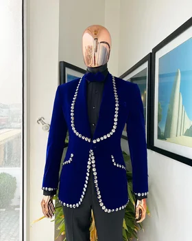 Tailor Made Gold Shining Wedding Suit For Men Formal Groom Luxury Prom ...