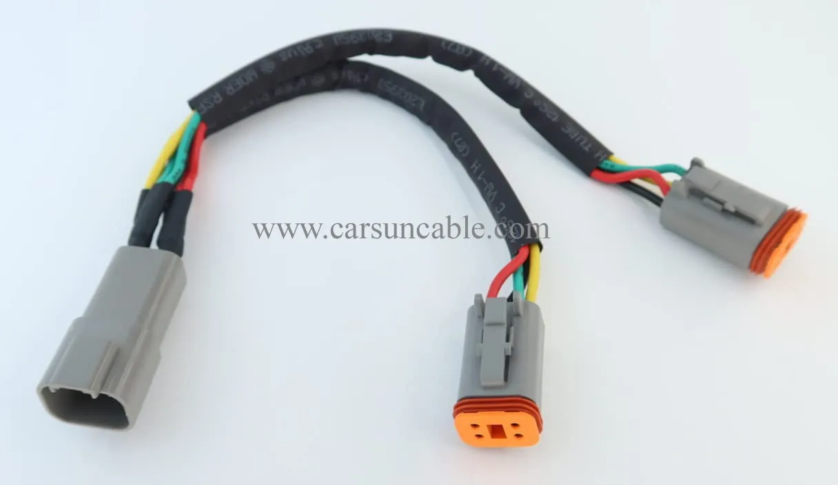 Dt 4 Way Connector Plug Splitter Wire Harness 1 Male To 2 Female Dt 4 ...