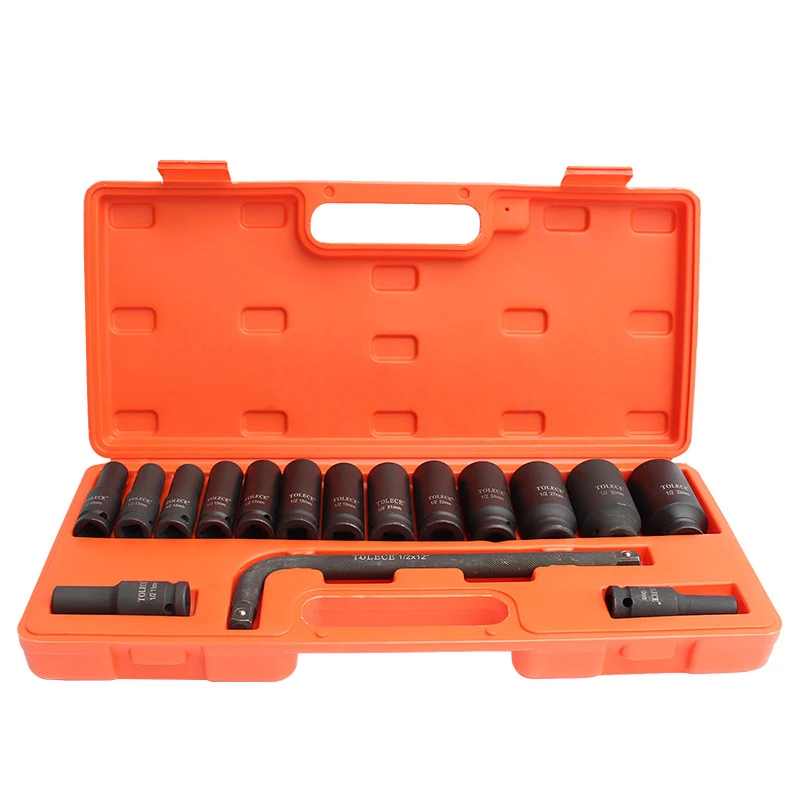 Srunv 35 Pcs Tool Deep Air Impact Socket Set - Metric 1/2
