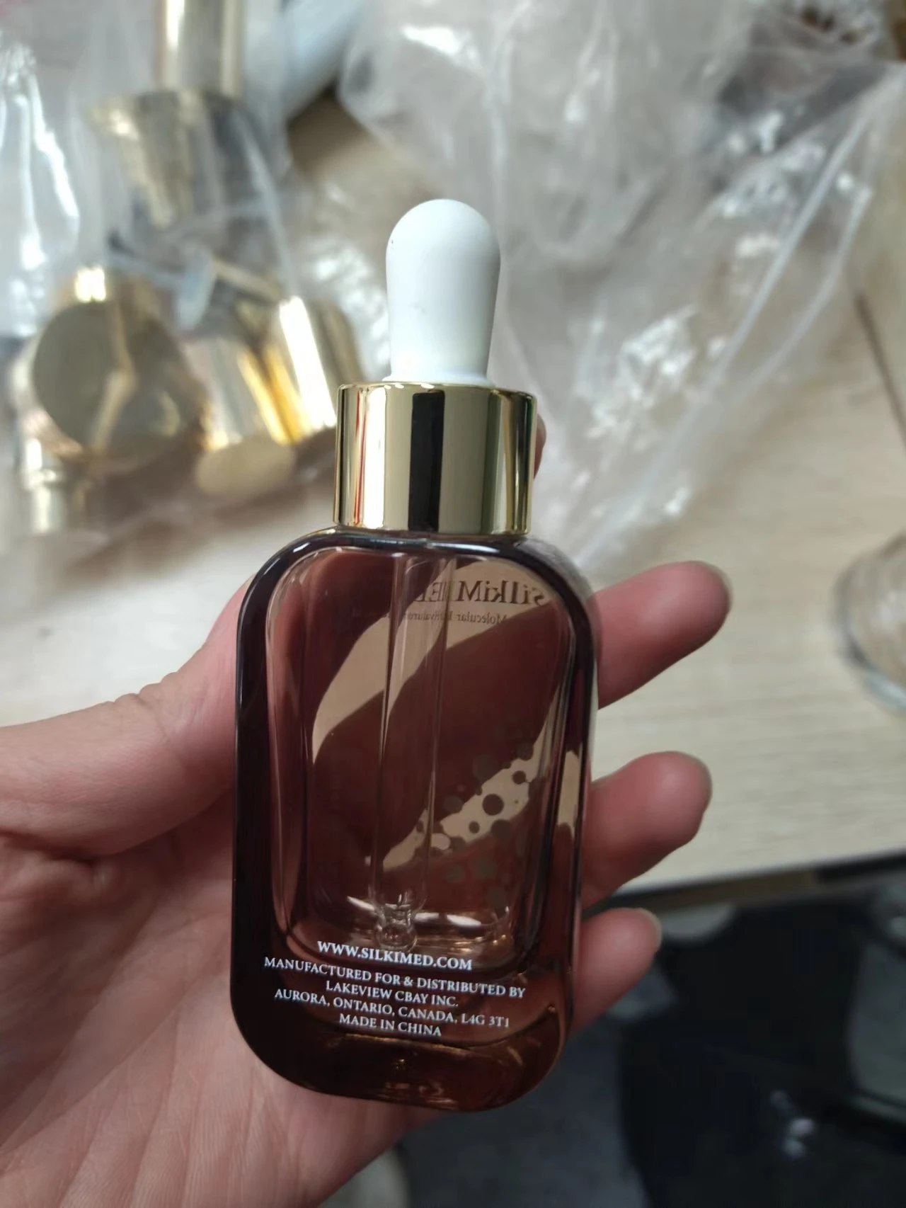 30ml Luxury Empty Flat Square Hair Oil Cosmetic Serum Bottle