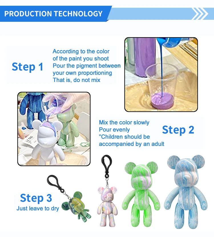 Resin Craft White Embryos Fluid Rabbit Saving Pot Fluid Art DIY Paint ...