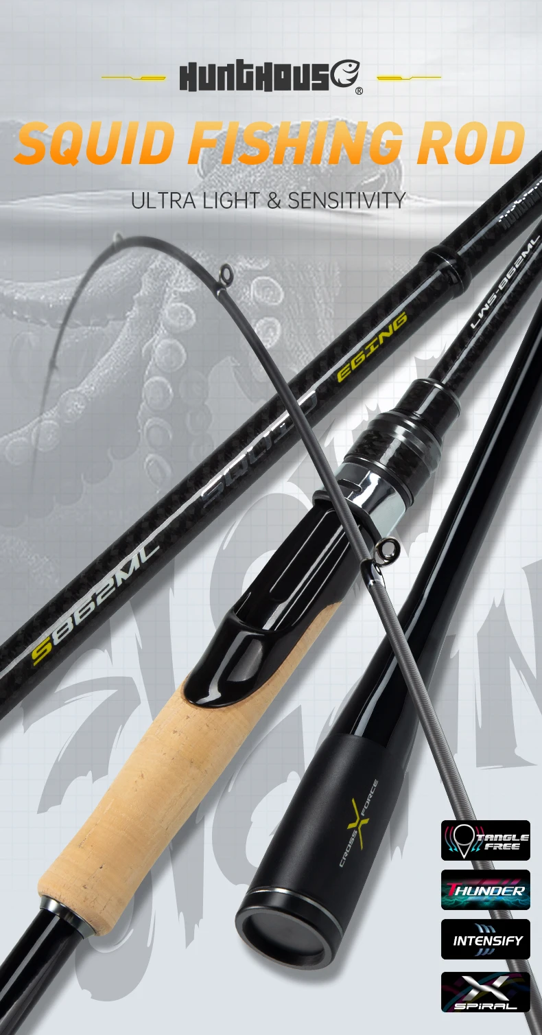 Jepan Fishing Octopus Rods 40t High Carbon Spinning Cuttle Rod 2.6m/8'6 ...