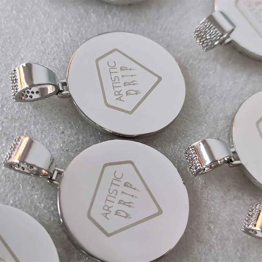 Custom Iced Out 45mm Memory Pendants Necklace Hip Hop
