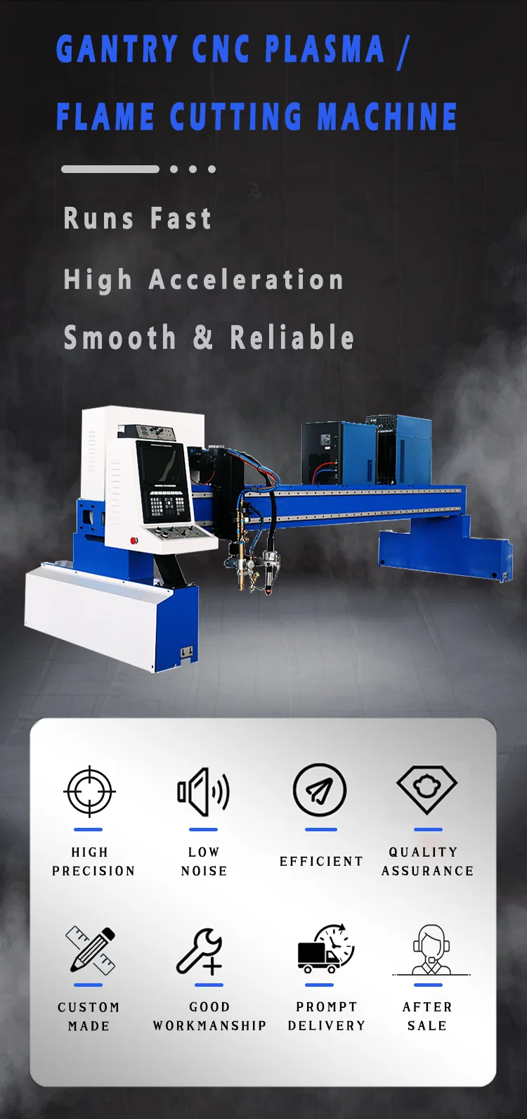 1540 Transverse And Longitudinal Guides Gantry Plasma Flame Cutting ...