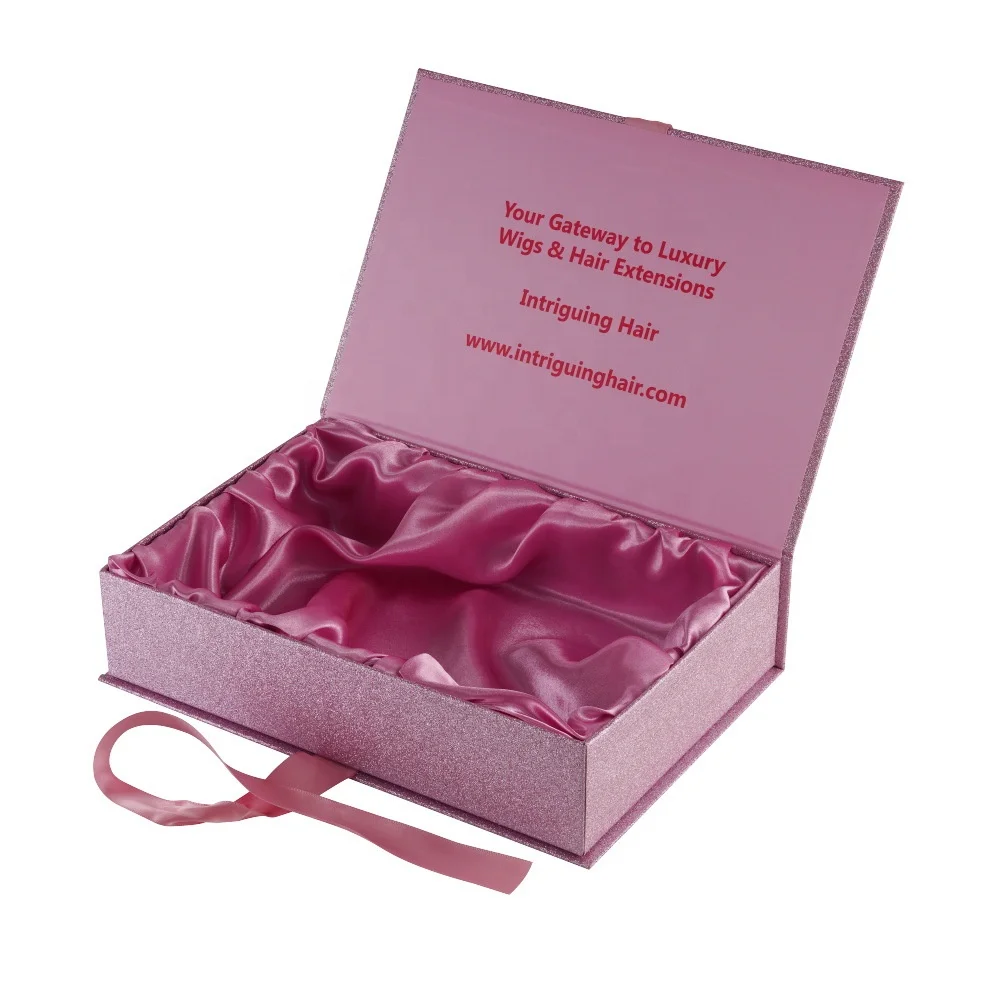 Luxury Pink Color Book Shaped Foldable Clamshell Satin Gift Packaging ...
