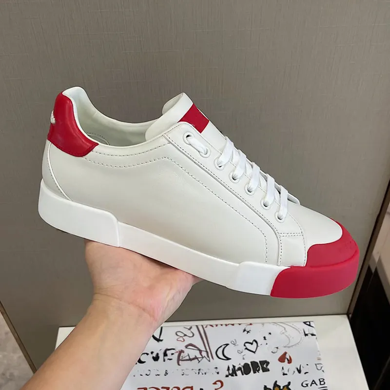 High Quality Spring Summer Luxury Round Toe Red Sneakers Daily Front ...
