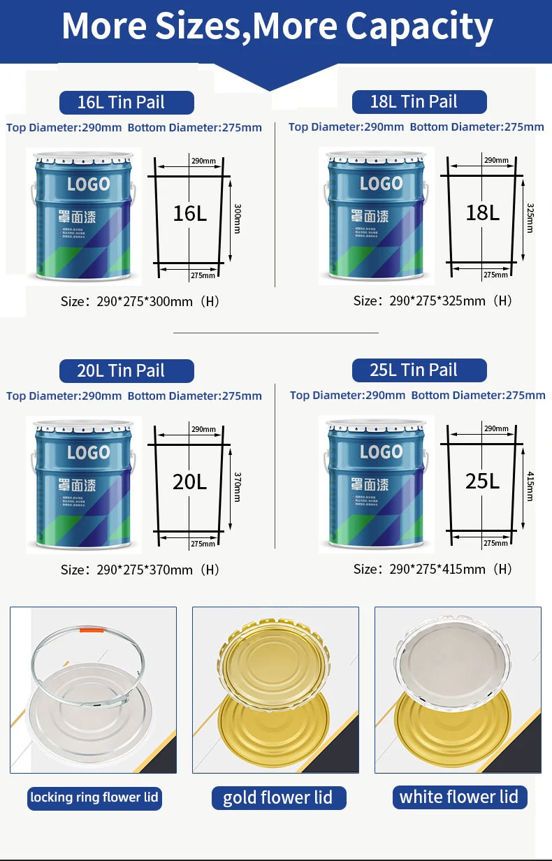 10 Liters Iron Bucket Pail Barrel Drum For Paint/ Ink/ Solvent ...