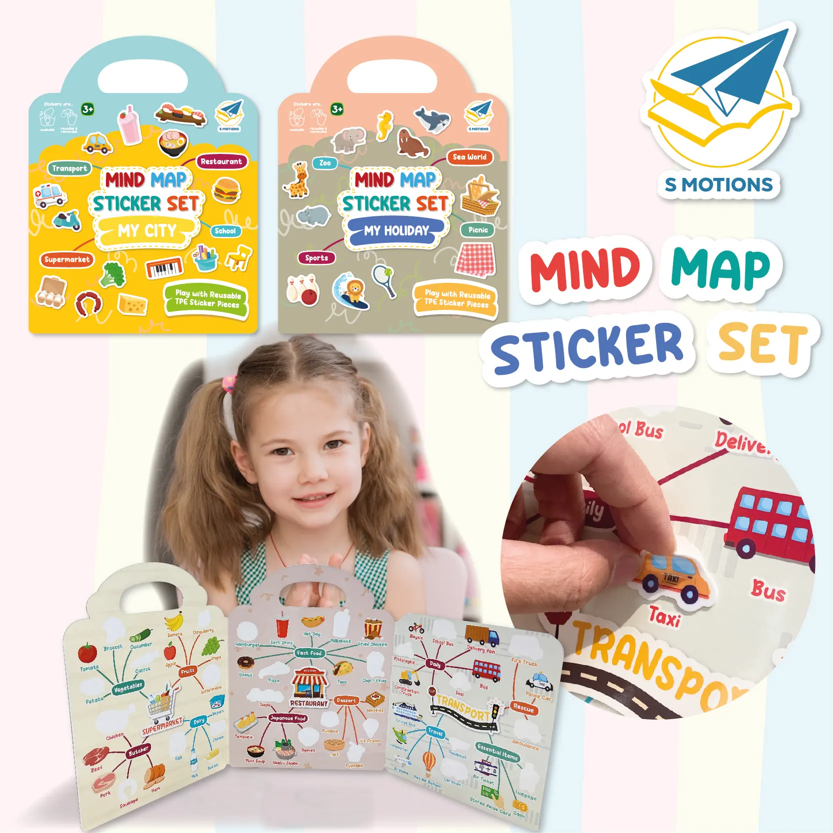 3 Folded Kid Learning Activity Game Board Book With Removable ...