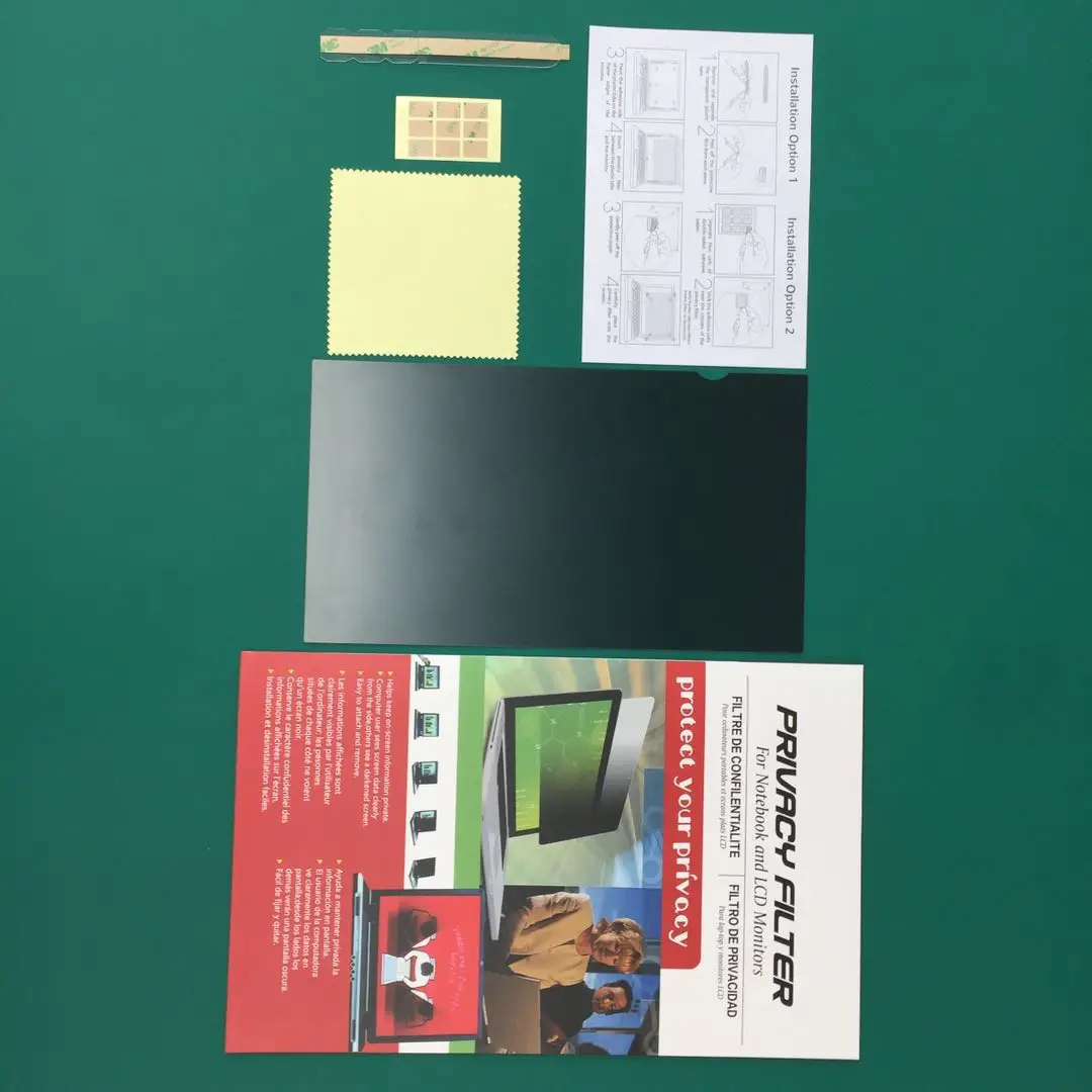 Anti-glare Black / Gold Laptop Privacy Filter Anti-spy Screen Protector ...