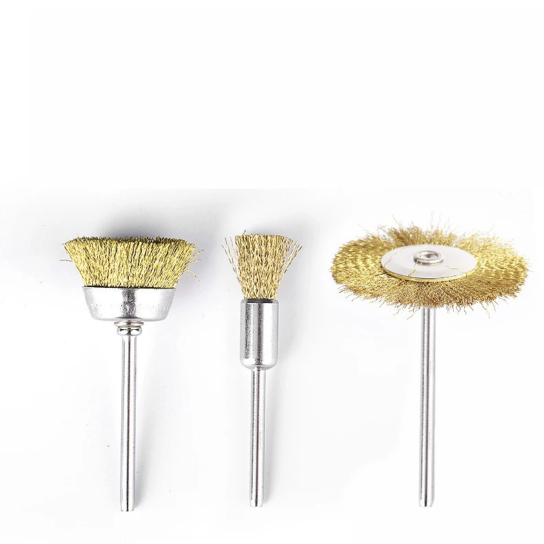Wire Brass Mini Brush Rotary Tool For Dremel Drill Polishing Grinding ...