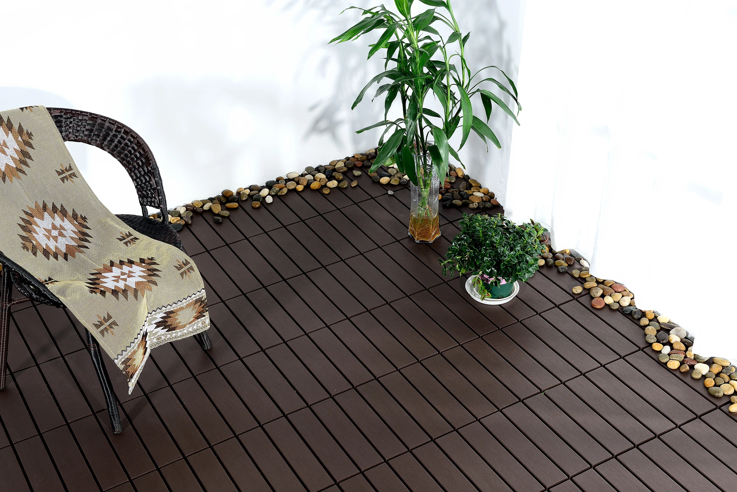 Garden Interlocking Paving Tiles Outdoor WPC Floor Interlocking Stone ...