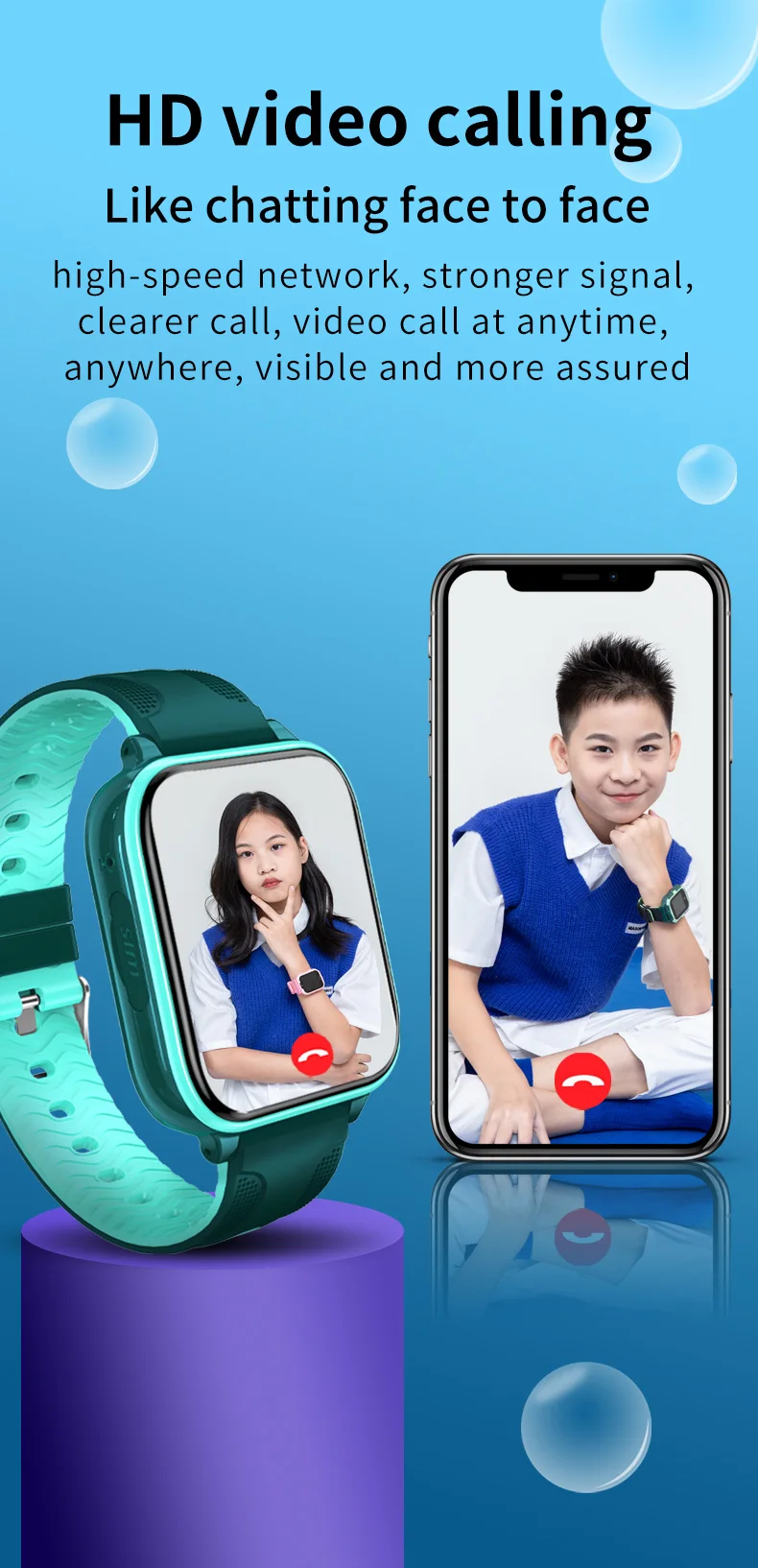 T12 Kids Smart Watch 2023 1.69" 800mah Big Battery Wifi Gps Wifi Lbs For 4g Hd Vide Call ...