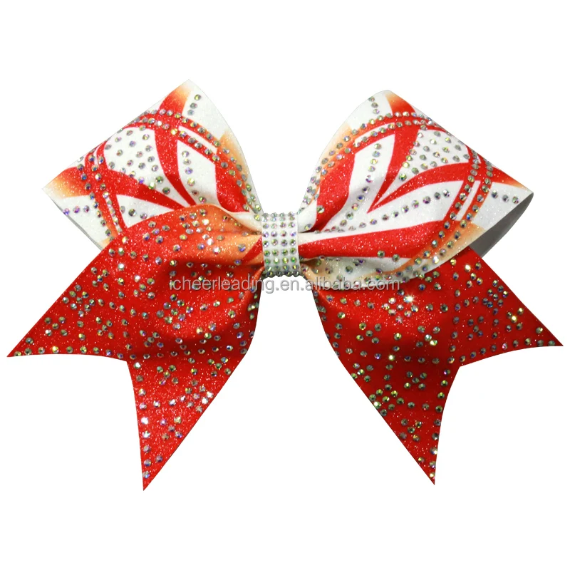 High Quality Custom Cheer Hair Bows Oem Design Custom Logo Rhinestone ...