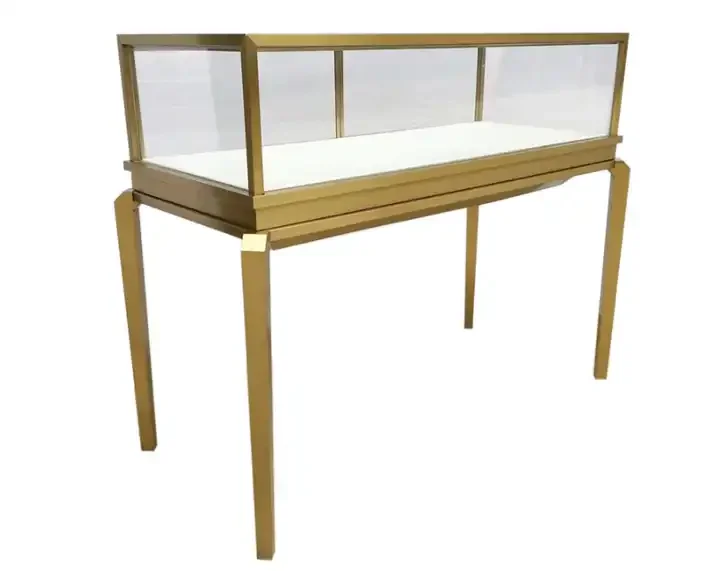 Custom Gold Jewelry Display Cabinet Glass Display Counter Design Luxury ...