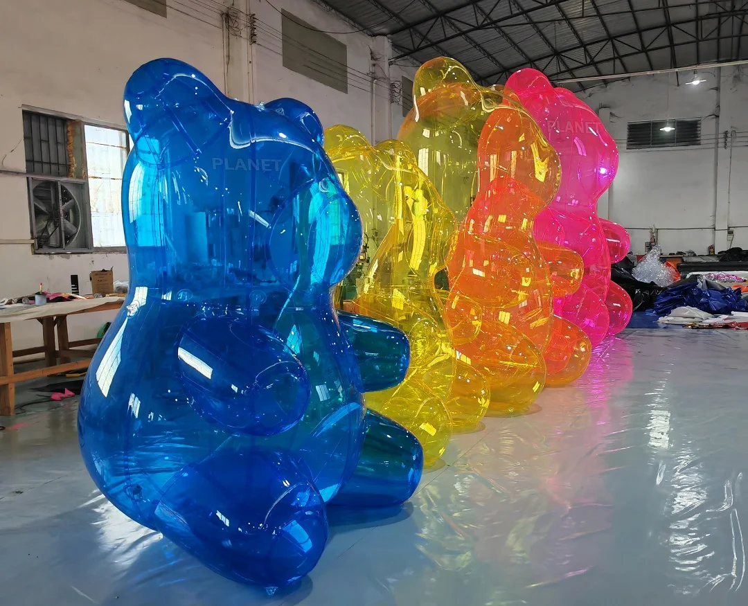 Custom Advertising Colorful Transparent PVC Inflatable Bear