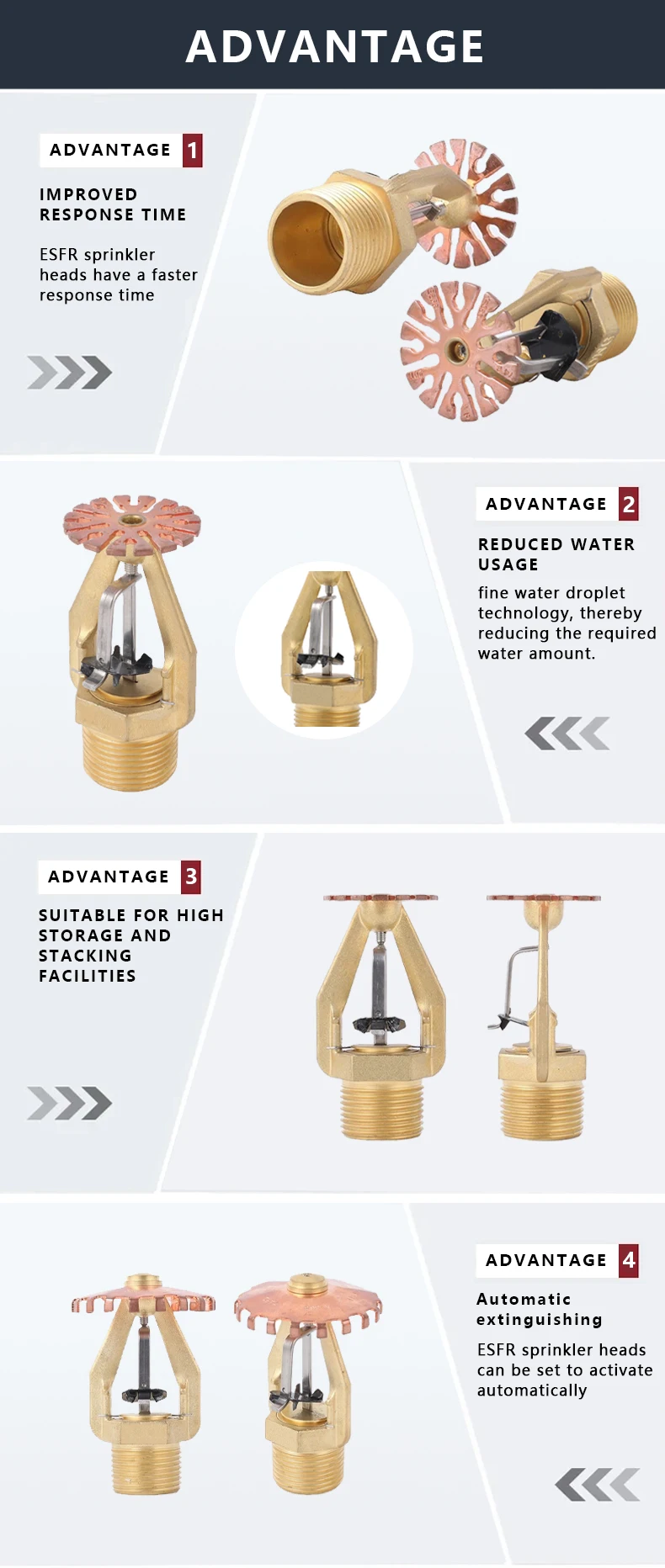 Factory Discount Fire Protection Equipment 74 Degree Brass Esfr Fire ...