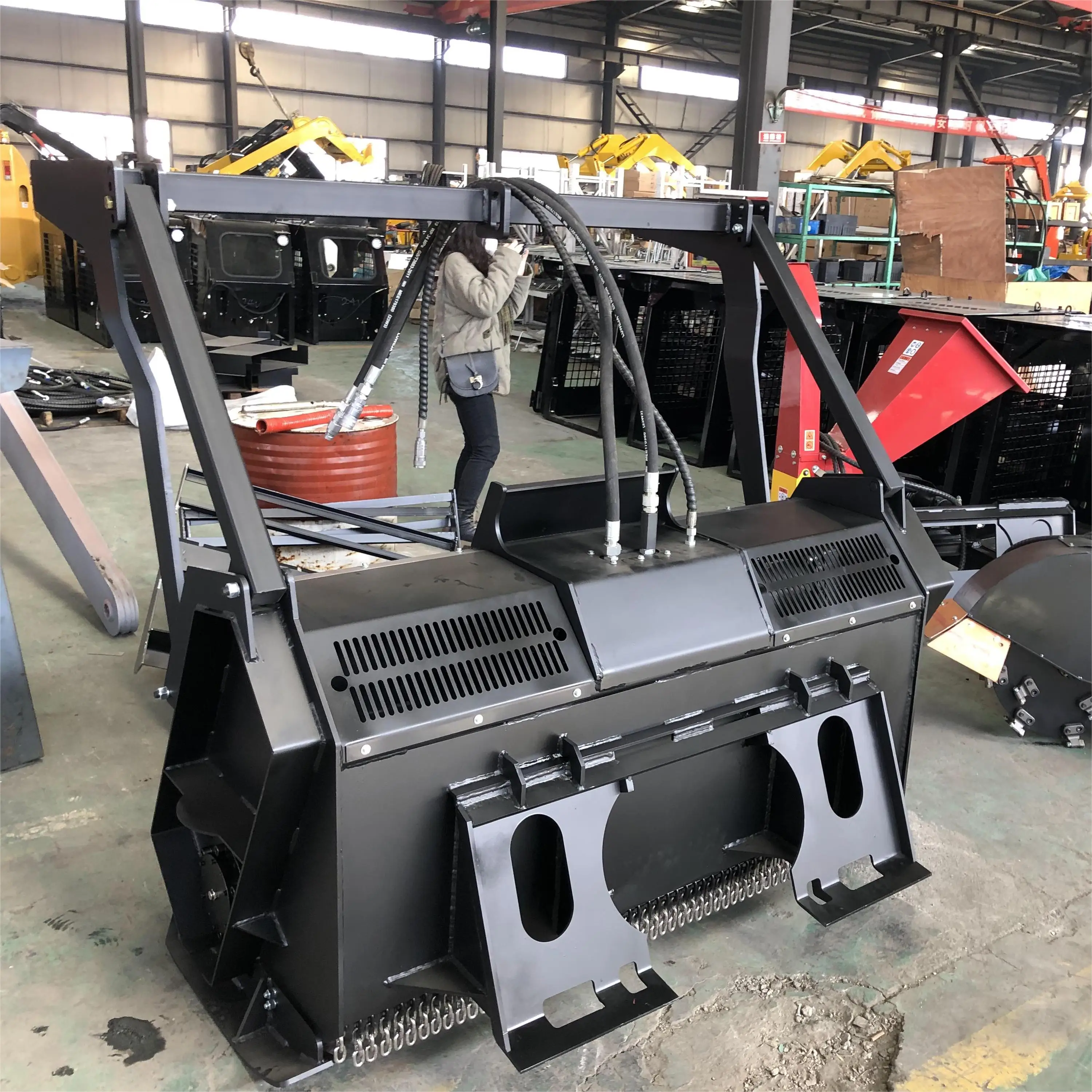 Heavy Duty Forestry Mulcher - Efficient Skid Steer Attachment