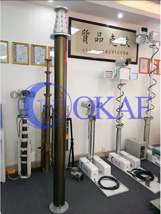 PTZ Camera Mast Pole Vehicle Mount - Pneumatic Telescopic Mast