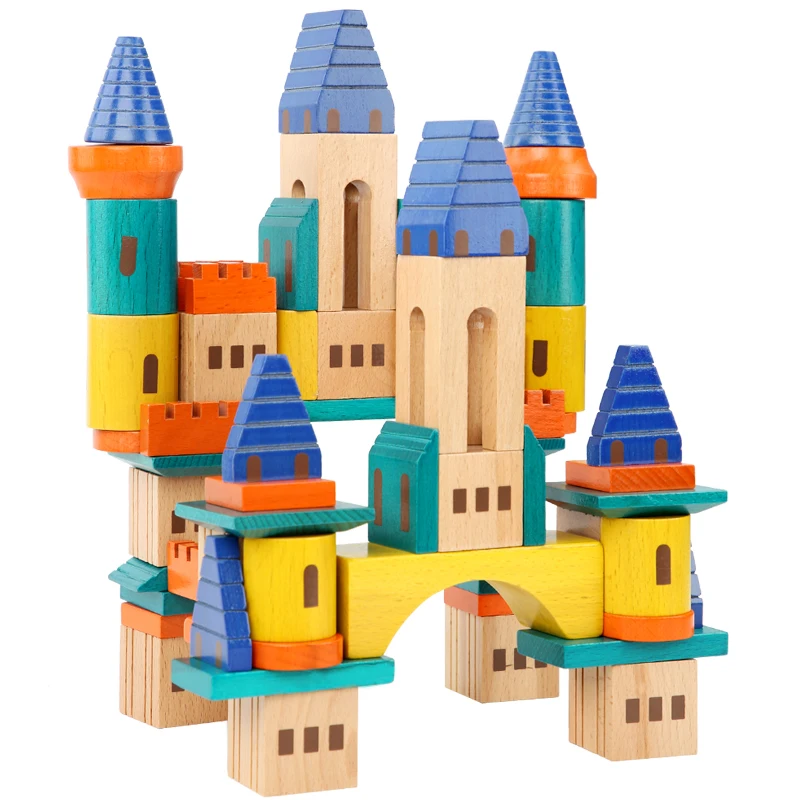Wooden Education Learning Castle Stacking Blocks Birthday Christmas ...