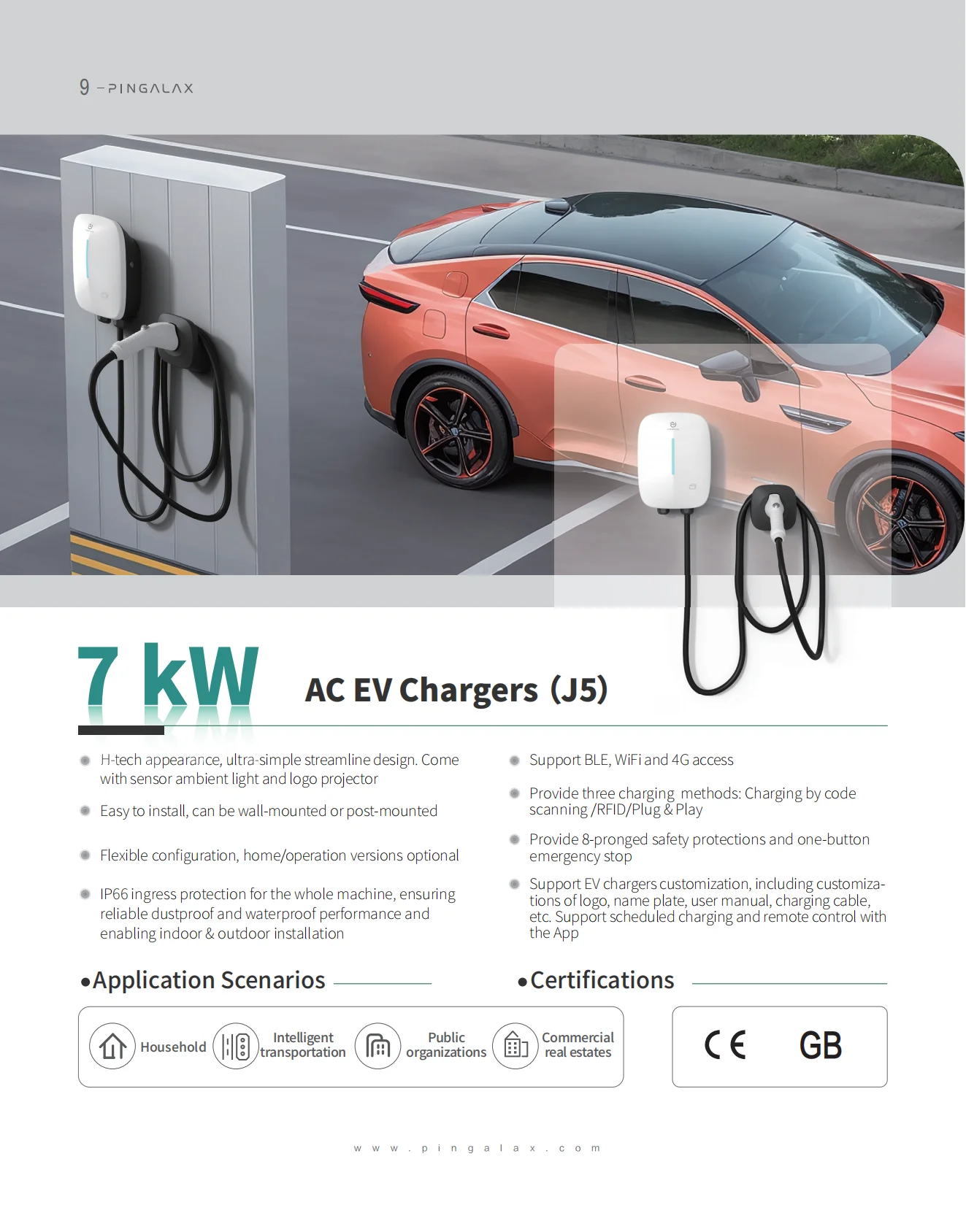 Wallbox Electric Car Charging Station Type2 To Gbt 7kw 11kw 22kw Rfid App Wifi Control Ac Ev ...