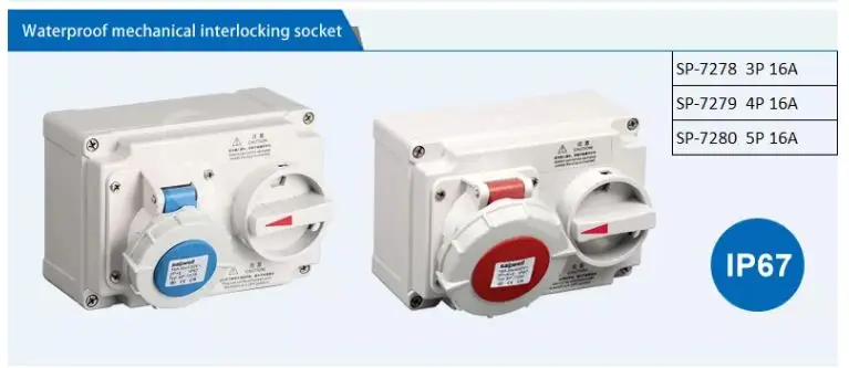 Ip67 European Standard Waterproof Mechanical Interlocking Socket Sp7278 ...