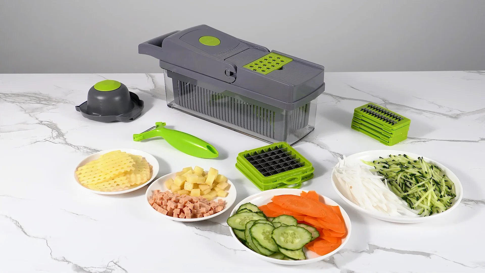 Multi-function Kitchen Accessories Tool Spiral Dicer Fruit Chopper ...