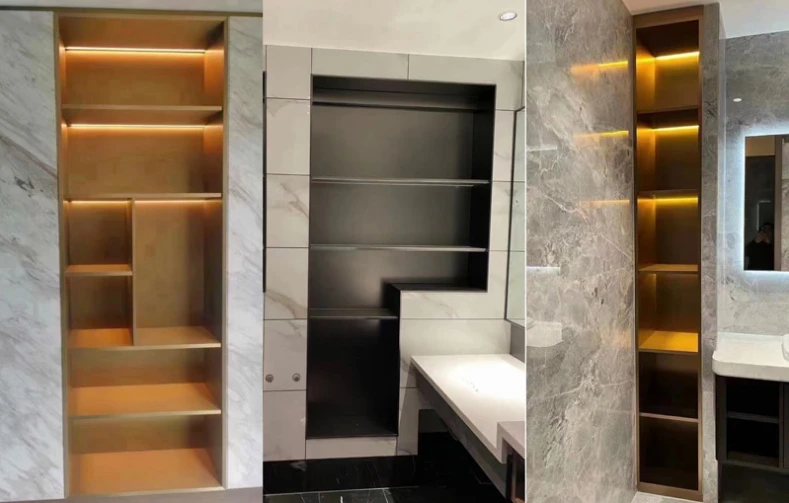 Odm Bathroom Metal 304 Stainless Recessed Shower Wall Niche Gold ...