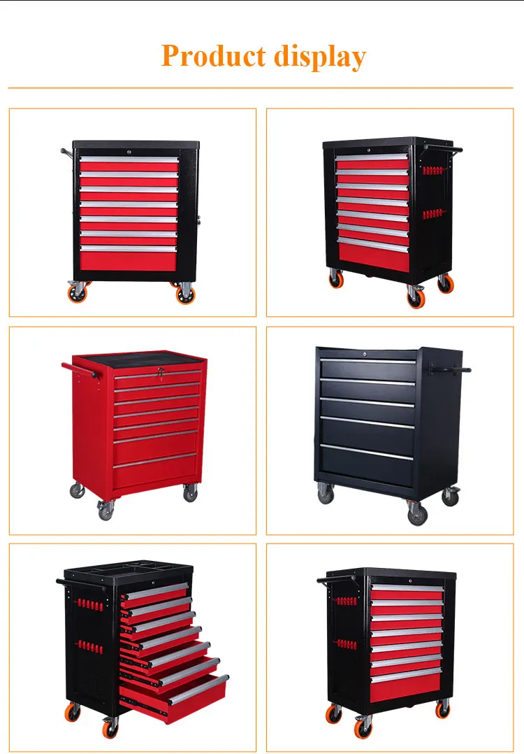 Mobile Metal Tool Chest Garage Organizer Drawers Storage Tool Trolley ...