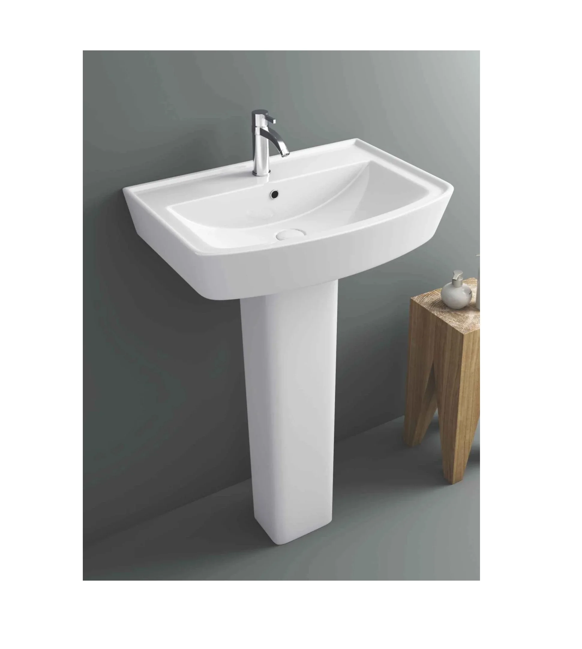 Easy to Clean Premium Ceramic Pedestal Wash Basin for Stylish Bathroom Ware Use at Affordable ...
