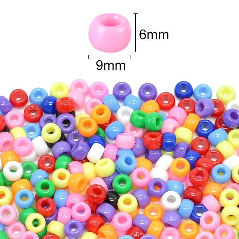 6 x 9 mm Plastic Pony Beads for Jewelry Making Acrylic Pony Beads for ...